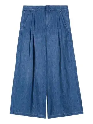 Max Mara Wide-leg High-waist Pants - Blu