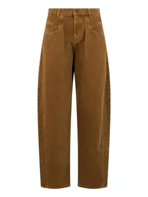 Isabel Marant Étoile Loose Fit Cotton Pants With Straight Legs - Brown