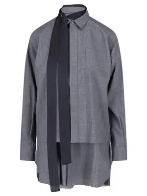 Sacai Layered Mini Dress With Signature Design - Grey