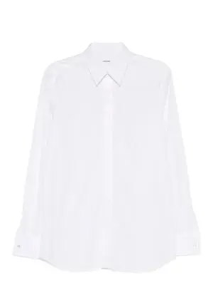 LARDINI Classic Cotton Dress Shirt With Concealed Button Placket, French Cuffs, Long Sleeves, Regular Fit - Bianco
