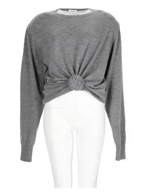 Magda Butrym 100% Wool Knotted T-shirt - Grey