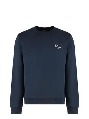 A.p.c. Cotton Crewneck Sweatshirt - Blue