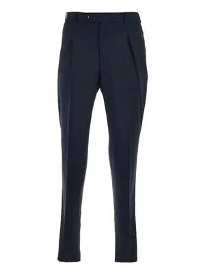 PT TORINO Relaxed-fit Virgin Wool Trousers - Blu