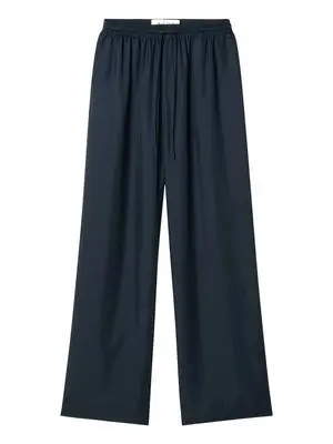 RÓHE 100% Linen Drawstring-waist Trousers With Side Seam Pockets, Size - Blu