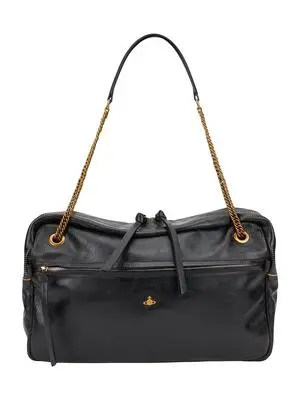 VIVIENNE WESTWOOD Dolce Leather Shoulder Handbag - Black