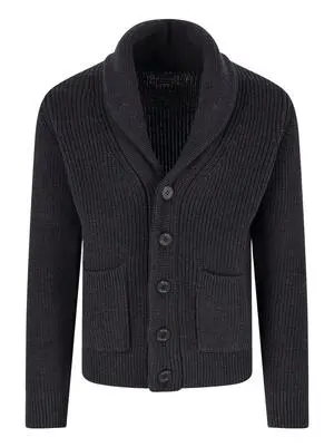 DRUMOHR DRUMOHR Shawl Collar Button-Front Cardigan Grey