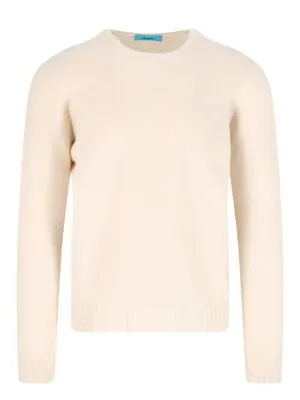 DRUMOHR DRUMOHR 100% Lambswool Crew Neck Sweater Cream
