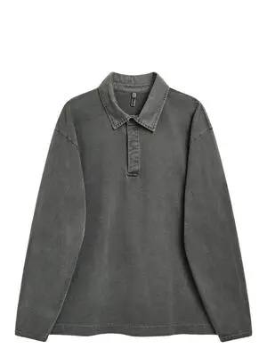 SUNFLOWER Organic Cotton Washed Polo Shirt - Grigio
