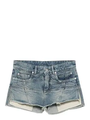 Rick Owens Front-button Mini Shorts With Concealed Zip - Blu