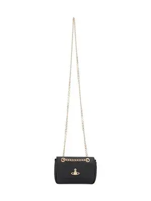 VIVIENNE WESTWOOD Victoria Leather Shoulder Handbag Mini - Black