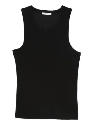 ENTIRE STUDIOS Round Neck Sleeveless Cotton-blend Tank Top - Nero
