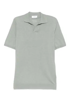 LARDINI Lardini Notched Neck Short-Sleeve T-Shirt With Ribbed Hems Verde