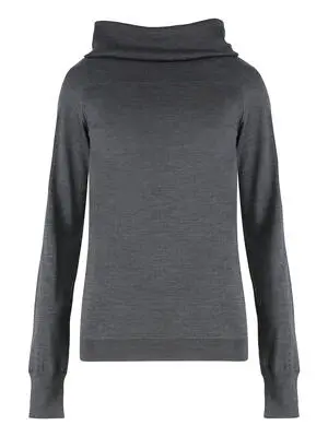 Stella McCartney Ribbed Virgin Wool Turtleneck Sweater - Grey