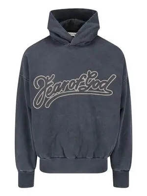 Fear Of God Graphic Print Pullover Hoodie - Black