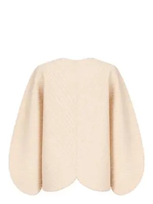 Issey Miyake PLEATS PLEASE ISSEY MIYAKE Pleated Polyester Top - Made In Japan Beige