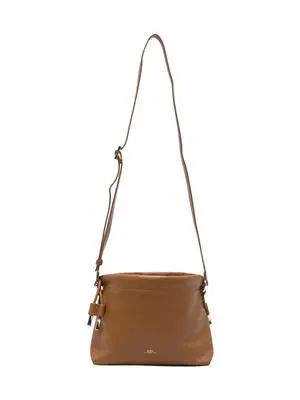 A.p.c. Embossed Logo Mini Bag With Drawstring Closure - Marrone