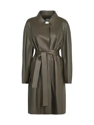 FENDI Grainy Deer Leather Jacket With Turn-Lock And Belt