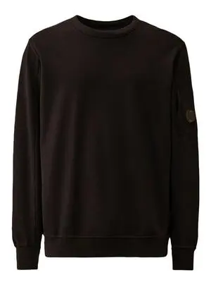 C.P. COMPANY C. P. Company Crewneck Sweatshirt With Lens Sleeve Detail - Nero