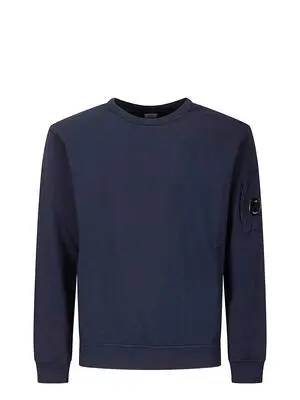 C.P. COMPANY Crewneck Sweatshirt With Lens Detail - Blu