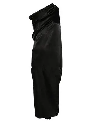 Rick Owens One-shoulder Sleeveless Dress With Side Slits And Draped Detail - Nero