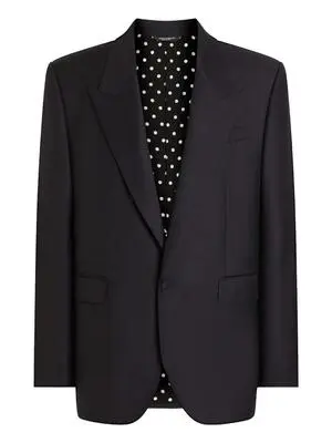 DOLCE & GABBANA Dolce & Gabbana Rounded Lapel Wool Jacket With Button Front