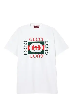 Gucci Interlocking G Print Crewneck T-shirt - Bianco