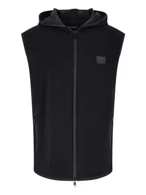 Dolce & Gabbana Sleeveless Zip-up Jacket With Hood - Black
