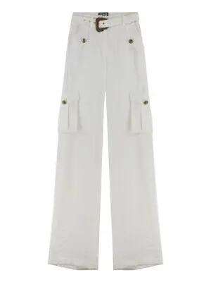 VERSACE VERSACE JEANS COUTURE Embellished Cargo Trousers With Waist Belt