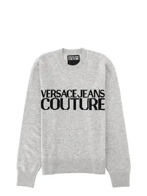 Versace Wool-blend Cashmere Crewneck Sweatshirt - Grey