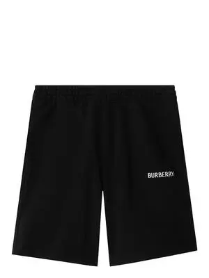 Burberry Cotton Shorts With Drawcord Waist And Logo Detail - Nero