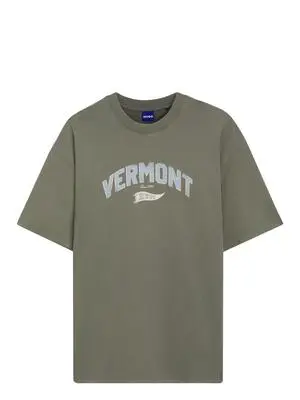 Hugo Oversized Cotton T-shirt With Graphic Print - Light Green