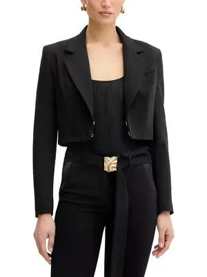 FRACOMINA Logo-detail Cropped Blazer - Black
