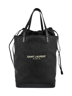 Saint Laurent 2018 Teddy Drawstring Bucket Bag - Black