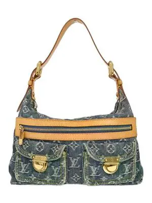 LOUIS VUITTON Monogram Denim Baguette Shoulder Bag - Blue