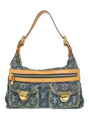 LOUIS VUITTON Monogram Denim Baguette Shoulder Bag - Blue
