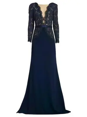 TADASHI SHOJI Tadashi Shoji Corwin Lace Panel Maxi Dress