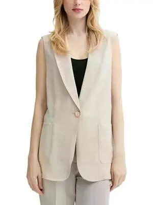 FRACOMINA Sleeveless Waistcoat With Notched Lapels - Neutrals