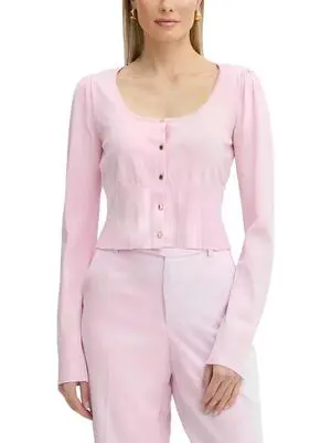FRACOMINA Scoop Neck Button-front Cardigan - Pink