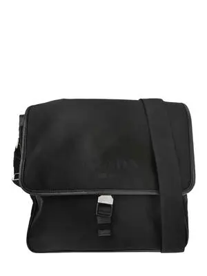 Prada Tessuto Buckle Shoulder Bag - Black