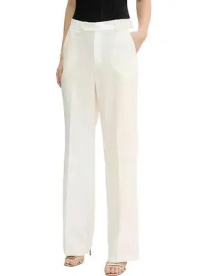 FRACOMINA Logo Plaque Wide Leg Trousers - White