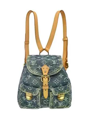 LOUIS VUITTON Monogram Denim Backpack - Blue