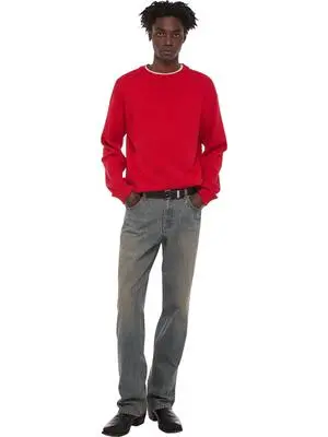 Helmut Lang Distressed Crewneck Sweater - Rosso