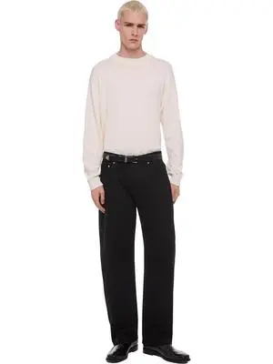 Helmut Lang Distressed Crewneck Sweater - White