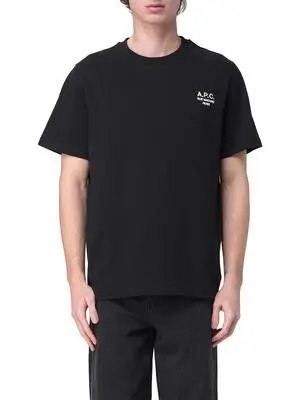 A.p.c. Contrasting Printed Logo Short-sleeved Cotton T-shirt Black
