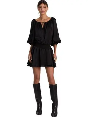 ALICE + OLIVIA Alice + Olivia Pauline Off-the-Shoulder Drop Waist Mini Dress