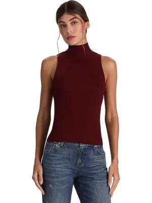 Alice + Olivia Alice + Olivia Darcey Wool Sleeveless Turtleneck Tank Cognac