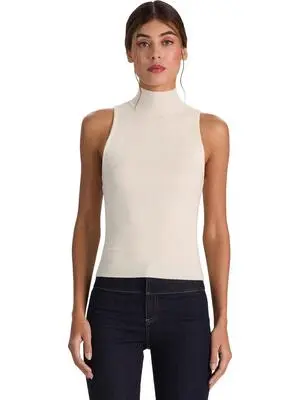 Alice + Olivia Alice + Olivia Darcey Wool Sleeveless Turtleneck Tank Ecru
