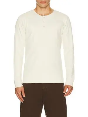 LEMAIRE Long Sleeve Henley In Cream - Enoki