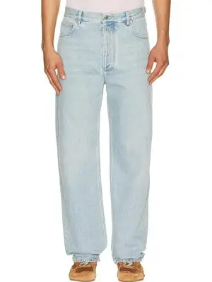 Bottega Veneta Sky Bleached Intrecciato Detail Wide Leg Denim - Light Bleach