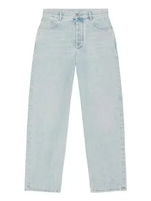 BOTTEGA VENETA Bottega Veneta Sky Bleached Intrecciato Detail Wide Leg Denim